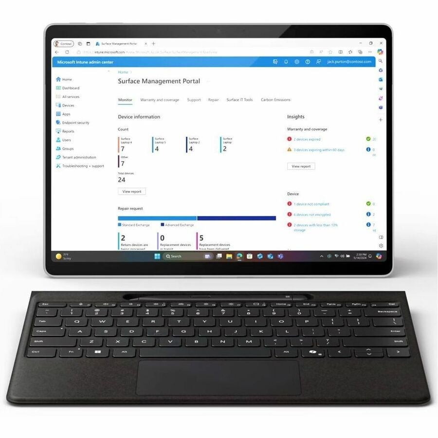 Microsoft Surface Pro 11 Copilot+ PC Tablet - 13" - vPro Technology ...