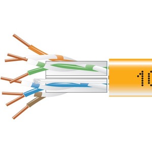 Black Box CAT6 550-MHz Solid Bulk Cable UTP CMP Plenum Orange 1000FT P ...