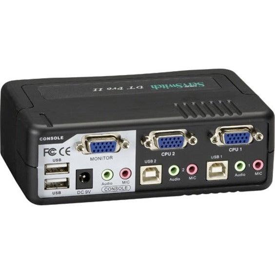 Black Box DT Pro II Desktop KVM Switch - VGA, USB or PS/2, Audio, 2-Po ...