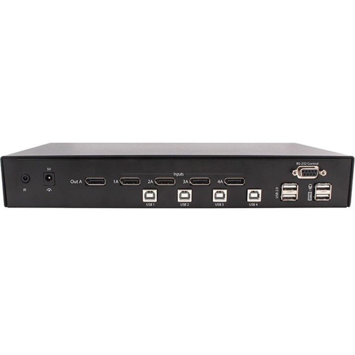SmartAVI 4-Port DisplayPort KVM Switch with USB 2.0 and Front Panel Pu ...