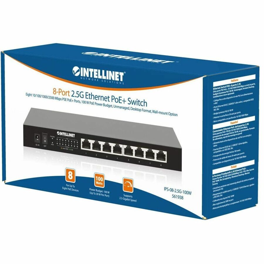 Intellinet 8-Port 2.5G Ethernet PoE+ Switch – LTT Partners