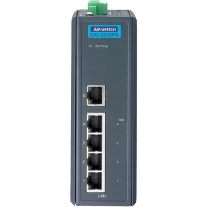 Advantech 5-port Switch with 4 port-PoE and 24/48 V DC Power Input ...