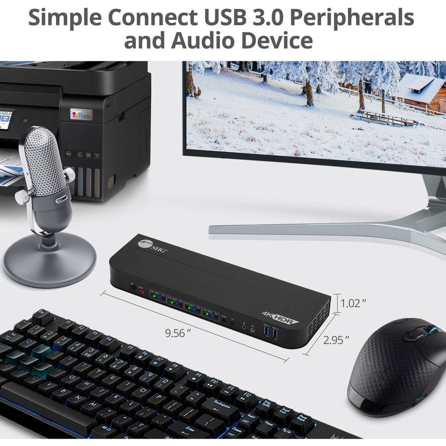 SIIG 4x1 DisplayPort 4K KVM USB 3.0 Switch with Remote Control – LTT ...