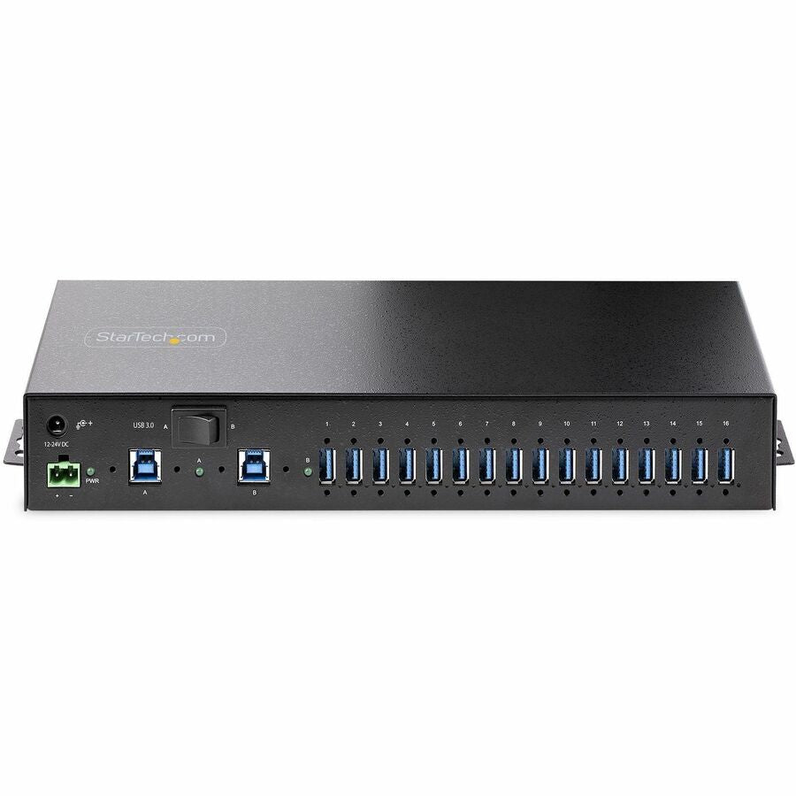 StarTech.com 16-Port Industrial USB 5Gbps Hub with Power Adapter, Moun ...