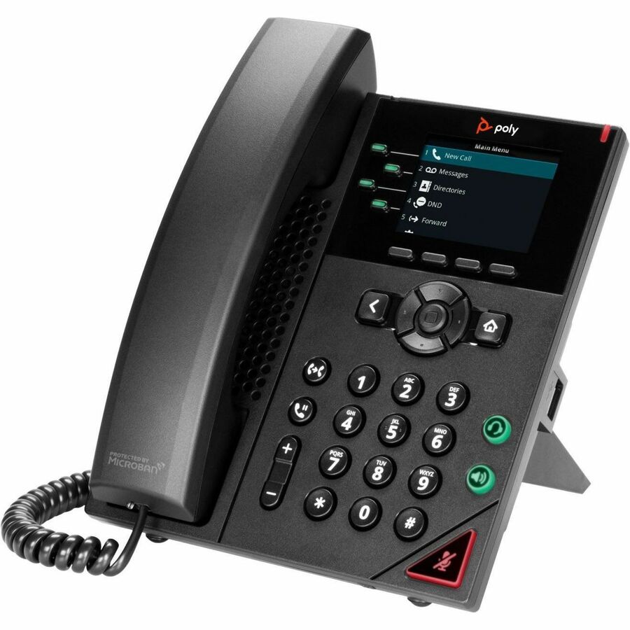 Poly VVX 250 IP Phone - Corded - Corded - Desktop, Wall Mountable - Bl ...