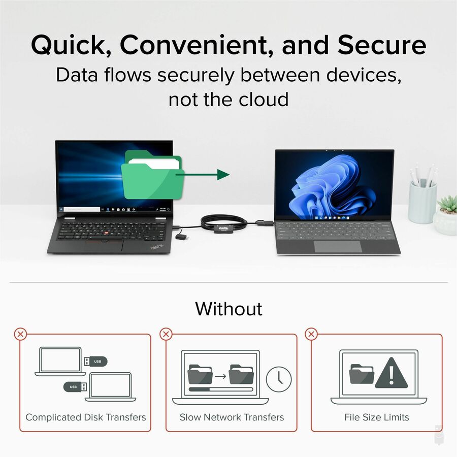 Plugable USB Data Transfer Cable PC to PC, Compatible with Windows USB ...